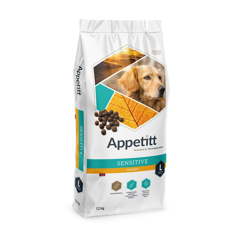 APPETITT Tørrfor hund Adult Sensitive Chicken Large Breed 12 kg ...