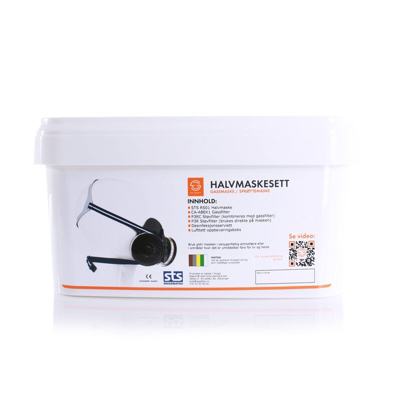 STS SHIGEMATSU Vernemaske komplett P3 filter halvmaske RS01 str L ...