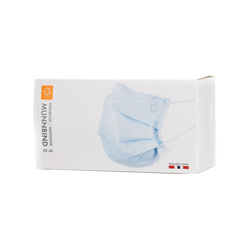 SG SAFETY Munnbind blå type IIR 50 stk | BondeKompaniet