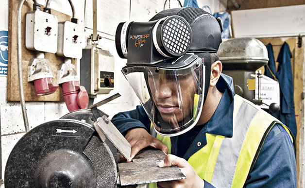 JSP PowerCap Active IP Friskluftsmaske 8t komplett med filter | BondeKompaniet